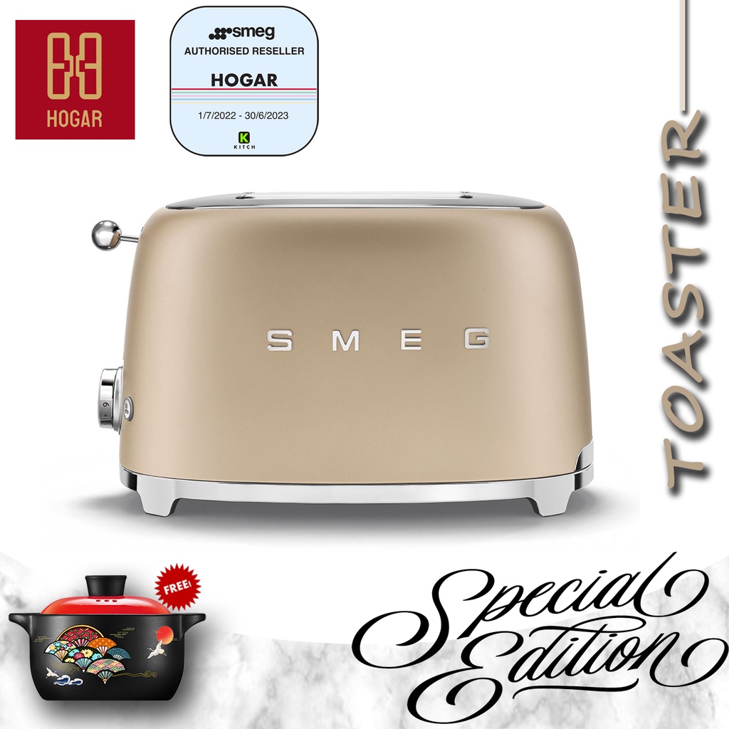 Smeg Toaster TSF01CHM Matte GOLD | Bread Toaster| Retro Toaster ...