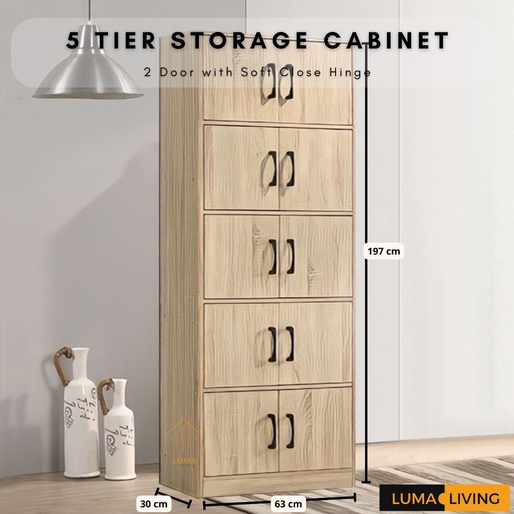 LUMA Living 5 Tier File Cabinet Almari Buku 10 Pintu Storage Cabinet 10 ...