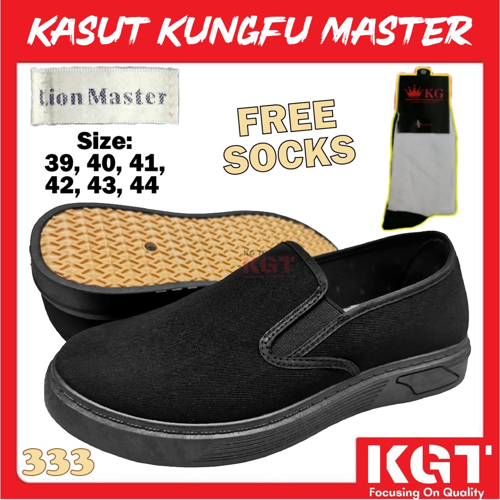 Kasut Kungfu Master Hitam Lion Master 333 Canvas Shoes Black Kasut ...