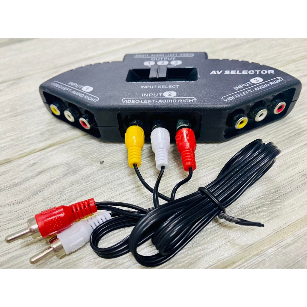 3 WAY RCA TV SELECTOR 3 IN 1 OUT SWITCH SYSTEM AUDIO VIDEO INPUT 3 ...