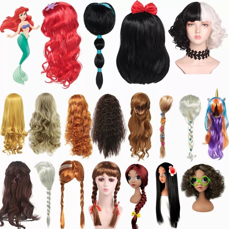 CHILDREN'S FAKE HAIR WIG DISNEY CHARACTER WOMEN FROZEN ELSA ANNA ...