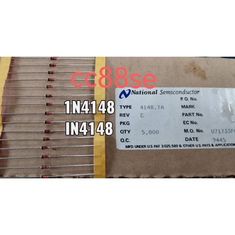 1N4148 IN4148 4148 DIODE HIGH SPEED DIODE SOD27 (DO-35) NATIONAL | Shopee Malaysia