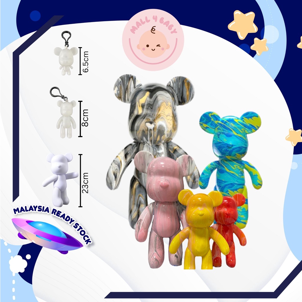 ♥️Mall4Baby♥ Fluid Bearbrick DIY 流体熊 Keychain Set Bear Brick Handmade ...