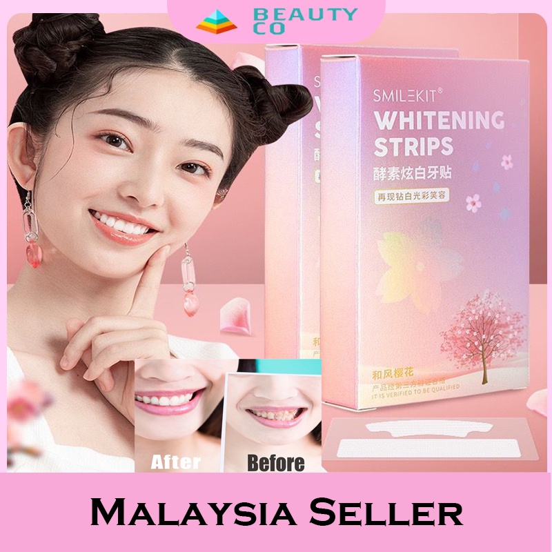 SmileKit Teeth Cheery Blossom Enzyme 3D Whitening Strips Oral Hygiene ...