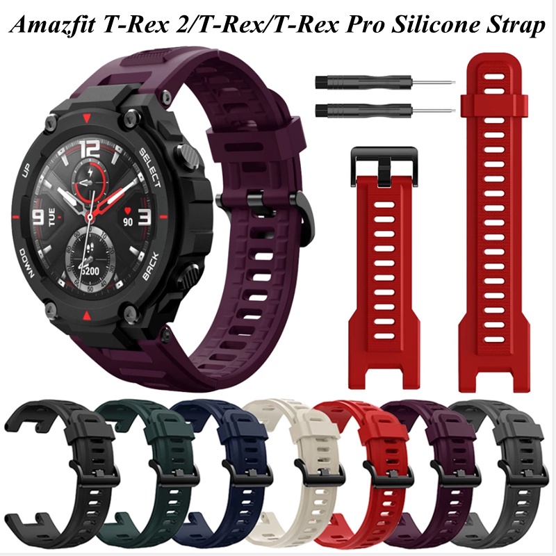 Amazfit T-Rex/T-Rex Pro Silicone Strap Smart Watch Band Replaceable ...