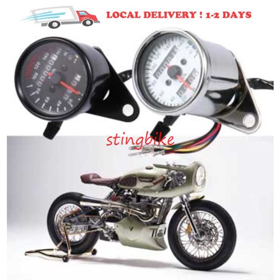 motorcycle speedo meter classic old school stylish cafe racer tracker ...