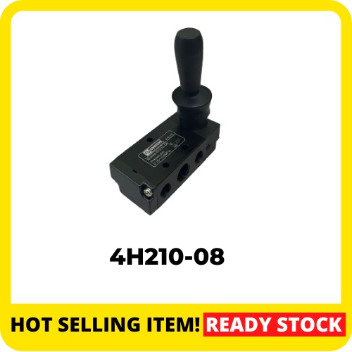 4H210-08 1/4" Manual Control Hand Pull Pneumatic Valve 5 Port 2 Position Hand Lever Valve ...