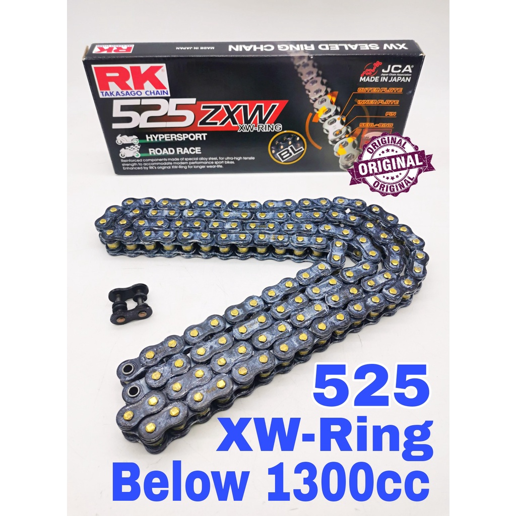 RK XW-Ring 525 Blue Black Gold Chain XWRING Rantai ZXW Universal Z1000 ...