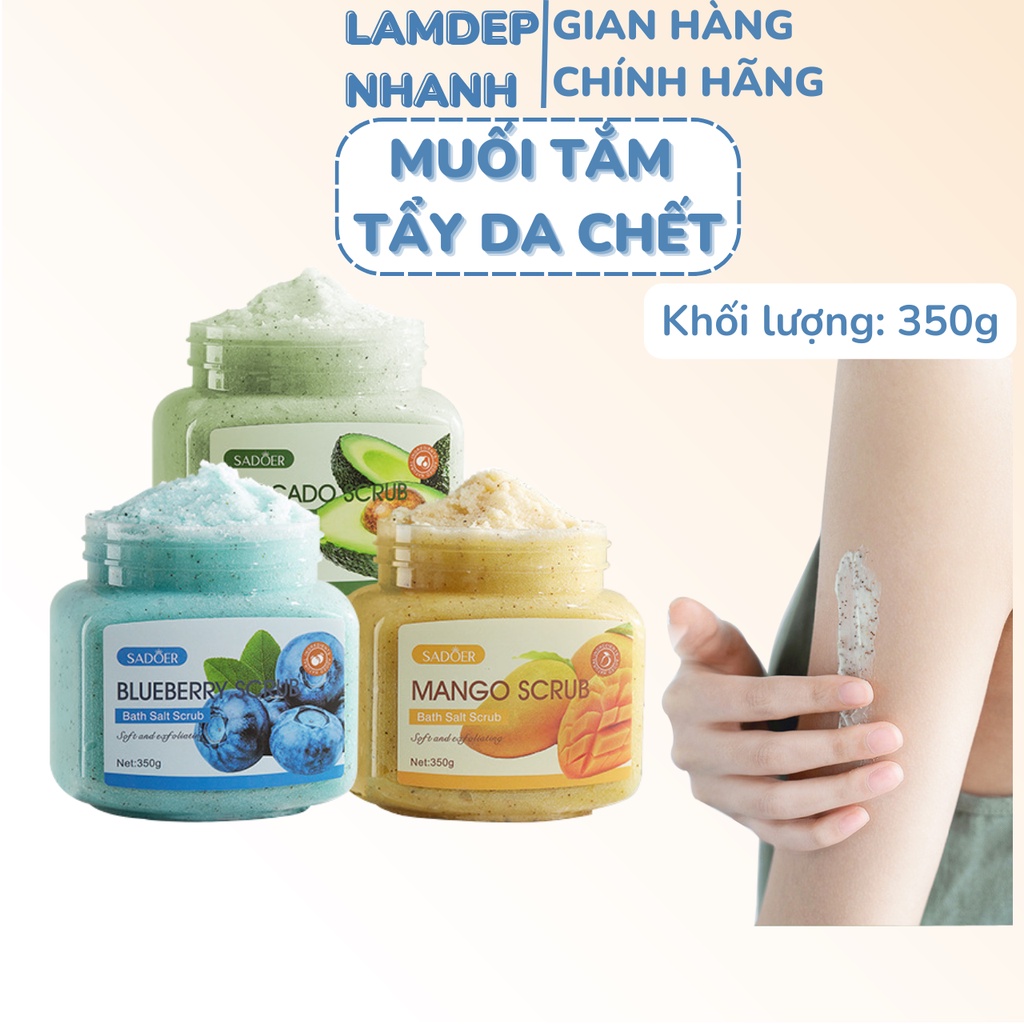 Sadoer Fruit Extract Body Scrub Bath Salt 350g - Deep Cleans, Removes Dead Cells And Moisturizes ...