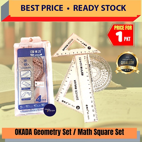 OKADA BC1919 Square Set / Geometry Set / Square Metric Ruler Set ...