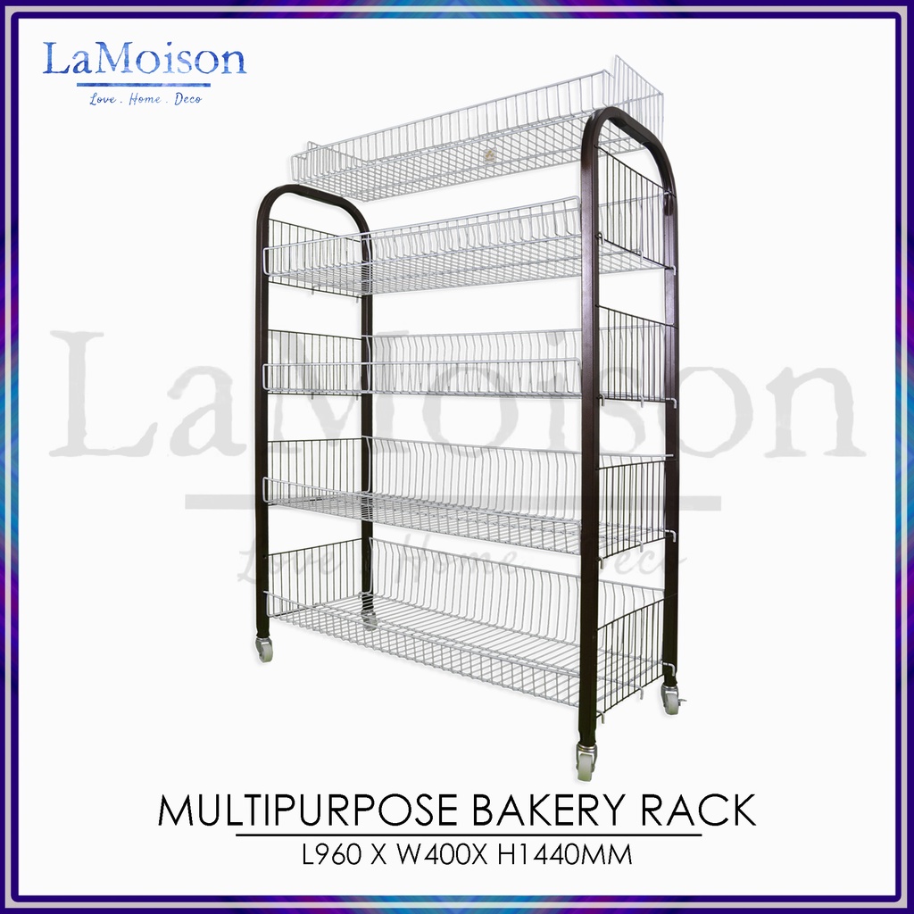 LaMoison 5 Tier Multi Purpose Rack Bakery rack Storage Rack Dishes Rack ...
