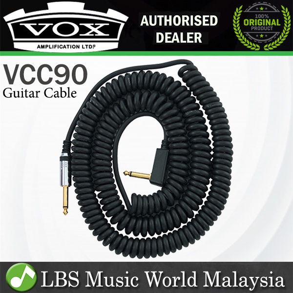 Vox VCC90 9 Meter Premium Vintage Coil Guitar Instrument Cable Black ...