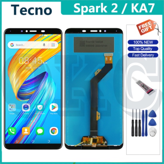Original For Tecno Spark 2 LCD Display Touch Screen Digitizer Full Set Assembly Tecno KA7 LCD ...