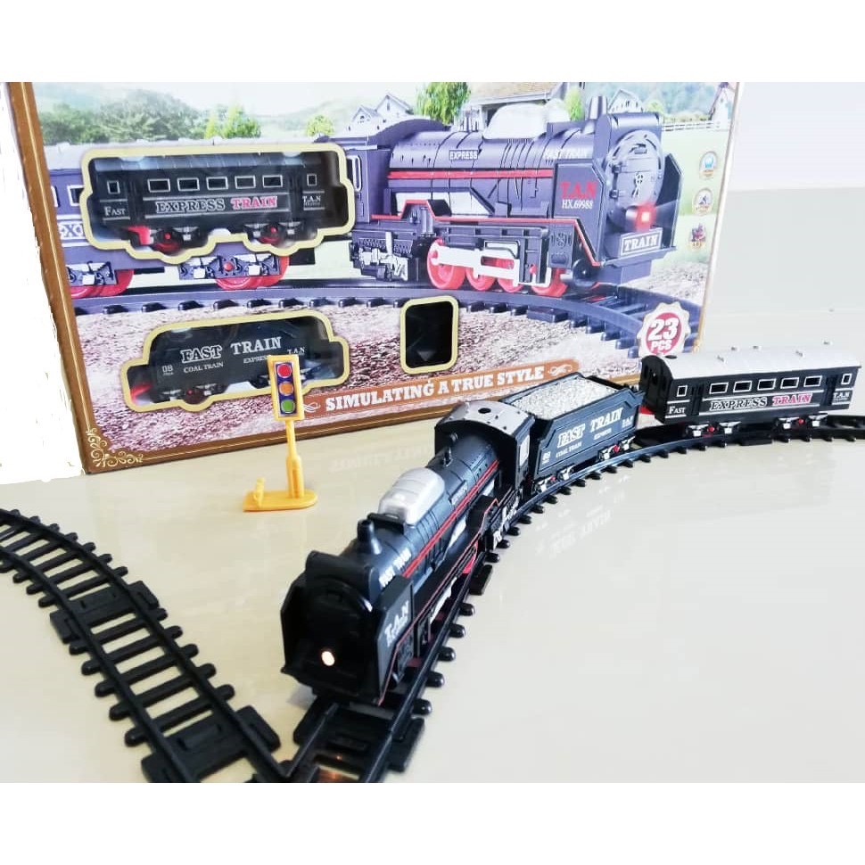 Rail King Electric Classical Trains Toy Train & Railway Set Mainan ...