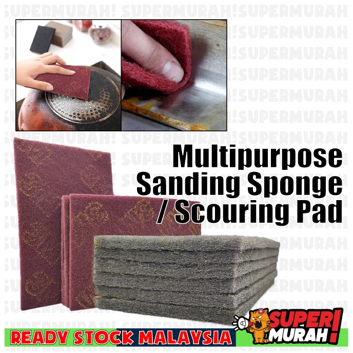 3M Multipurpose Sanding Sponge Scoring pad Soft n Hard 7447 Nylon Silk ...