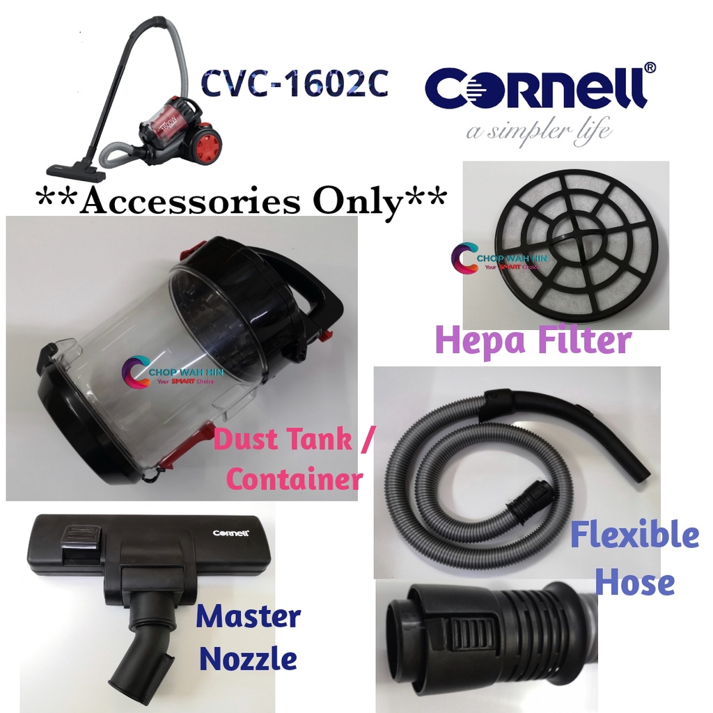 FLEXIBLE HOSE, DUST TANK/CONTAINER, HEPA FILTER, MASTER NOZZLE(FLOOR ...