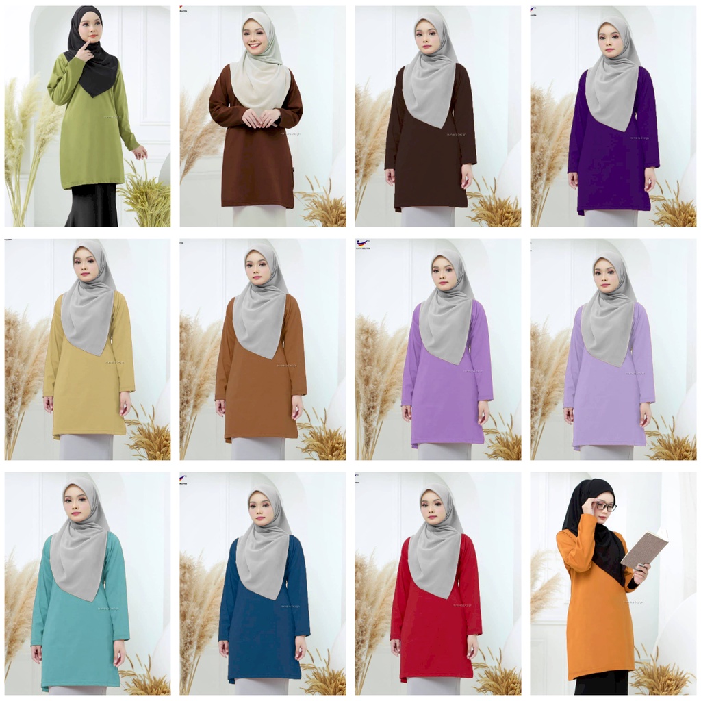 TSHIRT HUMAIRA DESIGN : MIX BASIC PLAIN (size S -3xl) (RANDOM COLOR FOR ...