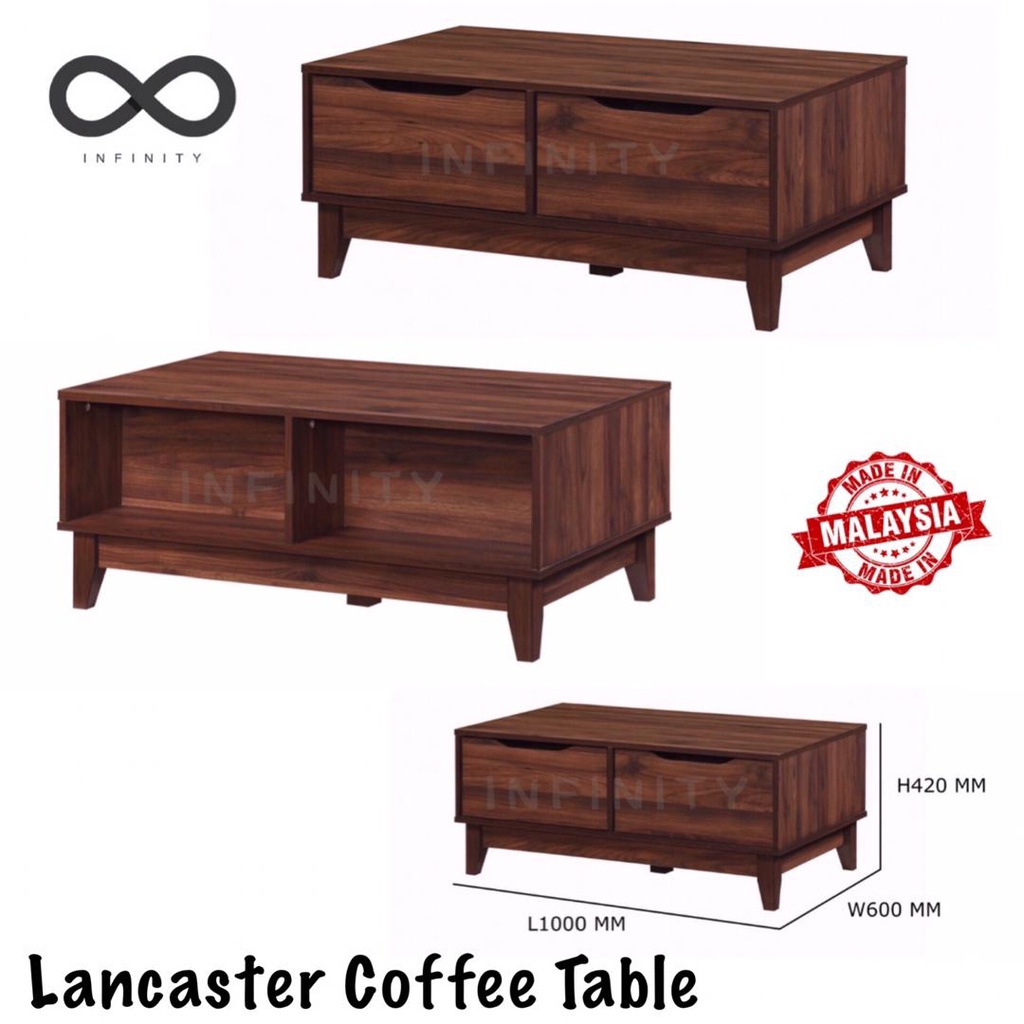Infinity Lancaster Coffee Table / Solid Wood Leg (Walnut) | Shopee Malaysia