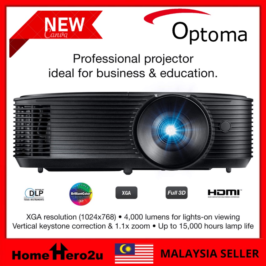 Optoma X400LVe XGA 4000 Lumens DLP Business, Education Projector ...