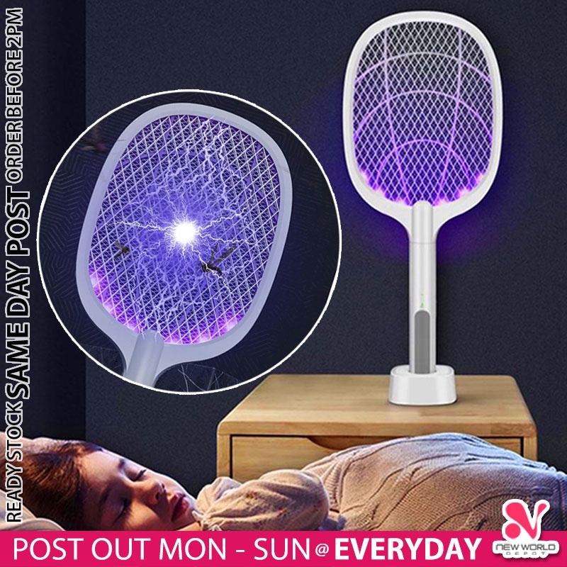 𝟭𝟬 𝗫 𝗟𝗘𝗗 𝗧𝗥𝗔𝗣 》 Electric Insect Racket Mosquito Swatter Rechargeable UV ...
