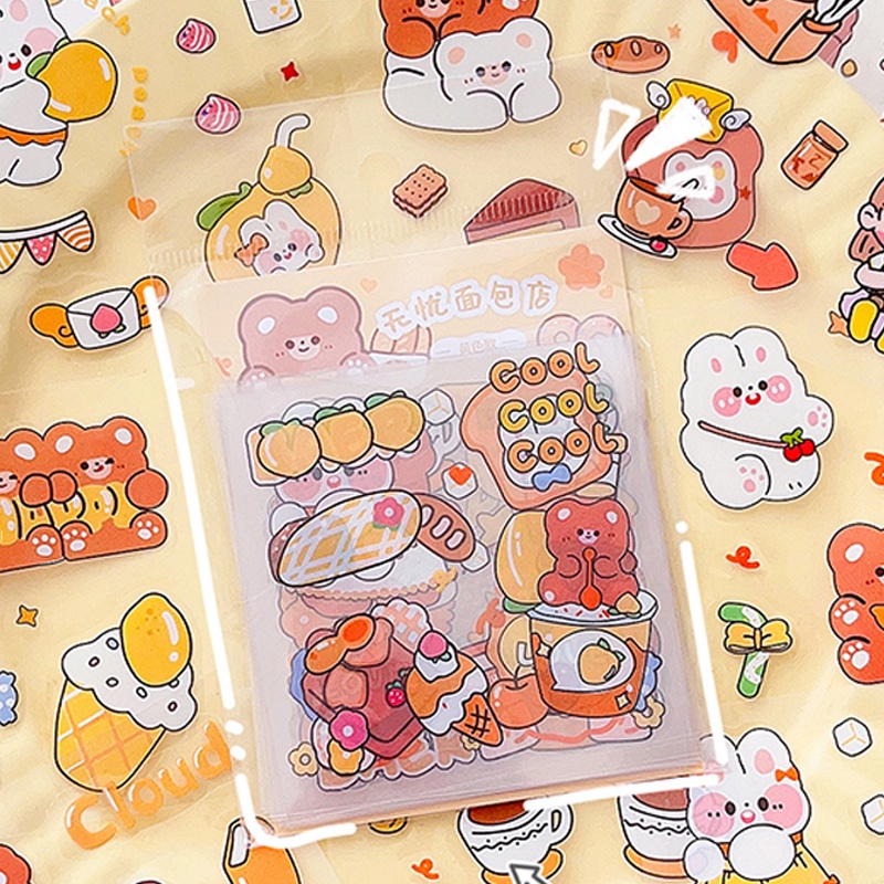 20 Sheets Cute Cartoon Stickers Pack Student Decorative DIY Waterproof ...