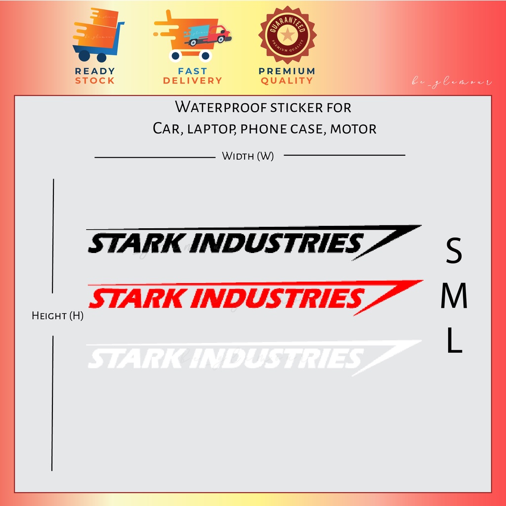 Iron Man Stark Industries Sticker Reflective marvel dc universe car ...
