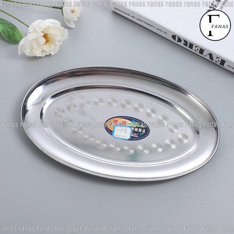 Stainless Steel steamed fish plate stainless steel oval plate Pinggan ...
