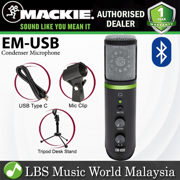 Mackie EM-USB Element Series USB Condenser Podcasting Mic Microphone (EM USB) | Shopee Malaysia