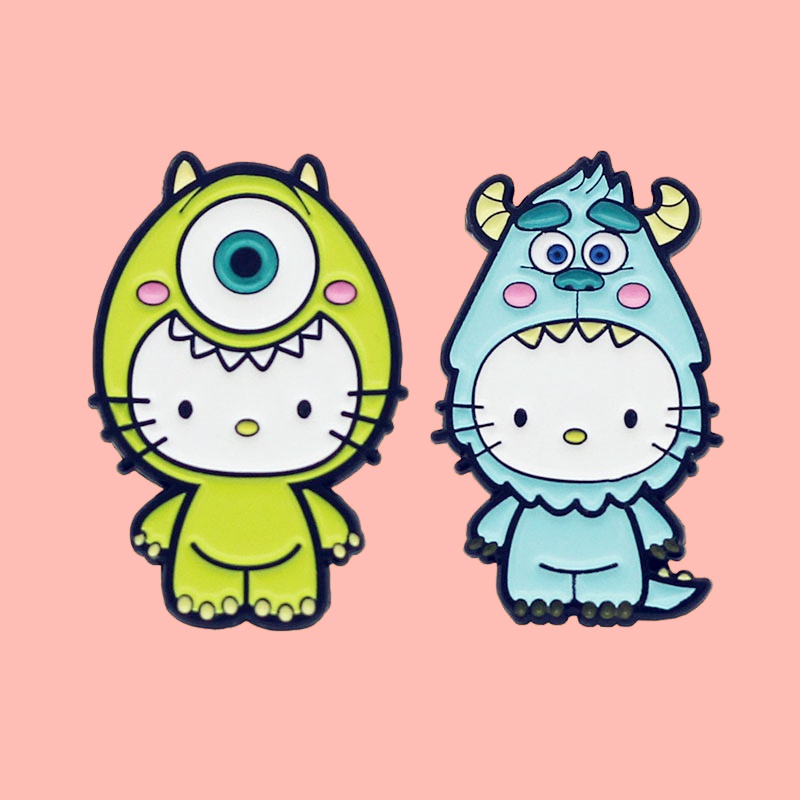 Cute Funny Monsters Mike Cat Enamel Pin Creative Animation Cartoon ...