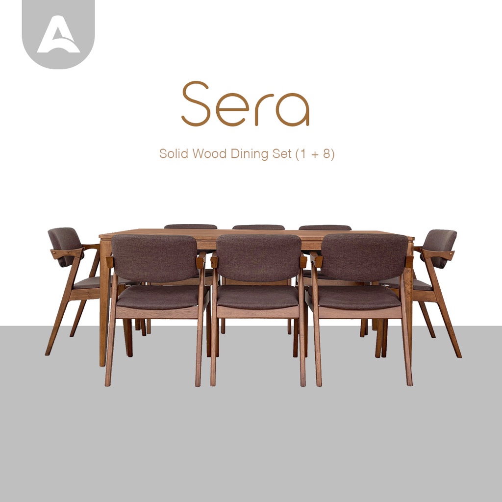 Arturo - Sera Solid Wood Dining Set (1+8) | Shopee Malaysia