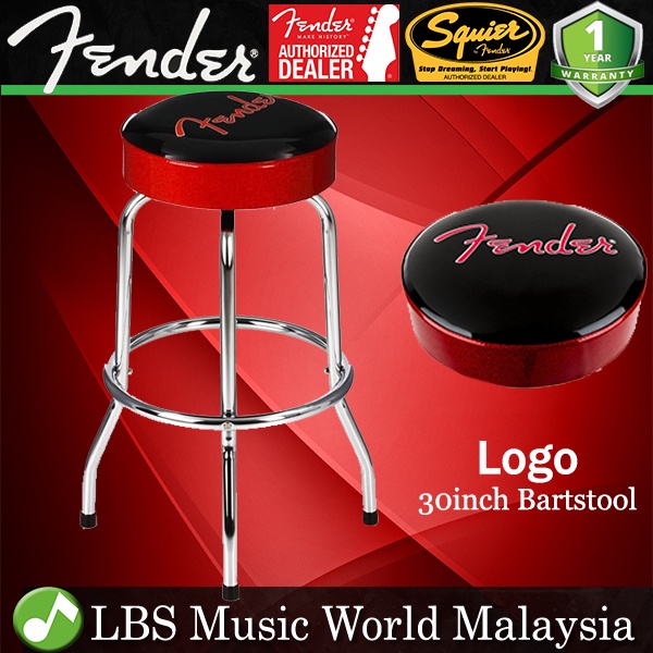 Fender 30 inch Logo Guitar Barstool Round Bar Stool Chair Bench (Red ...