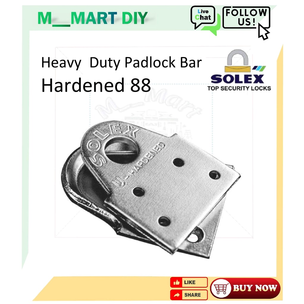 Solex Heavy Duty Padlock Bars Hardened 88 For Gate Door Accessories ...