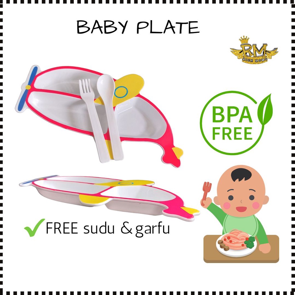 Baby Plate Set Pinggan Baby Pinggan Makan Baby Set Makan Baby BPA Free ...