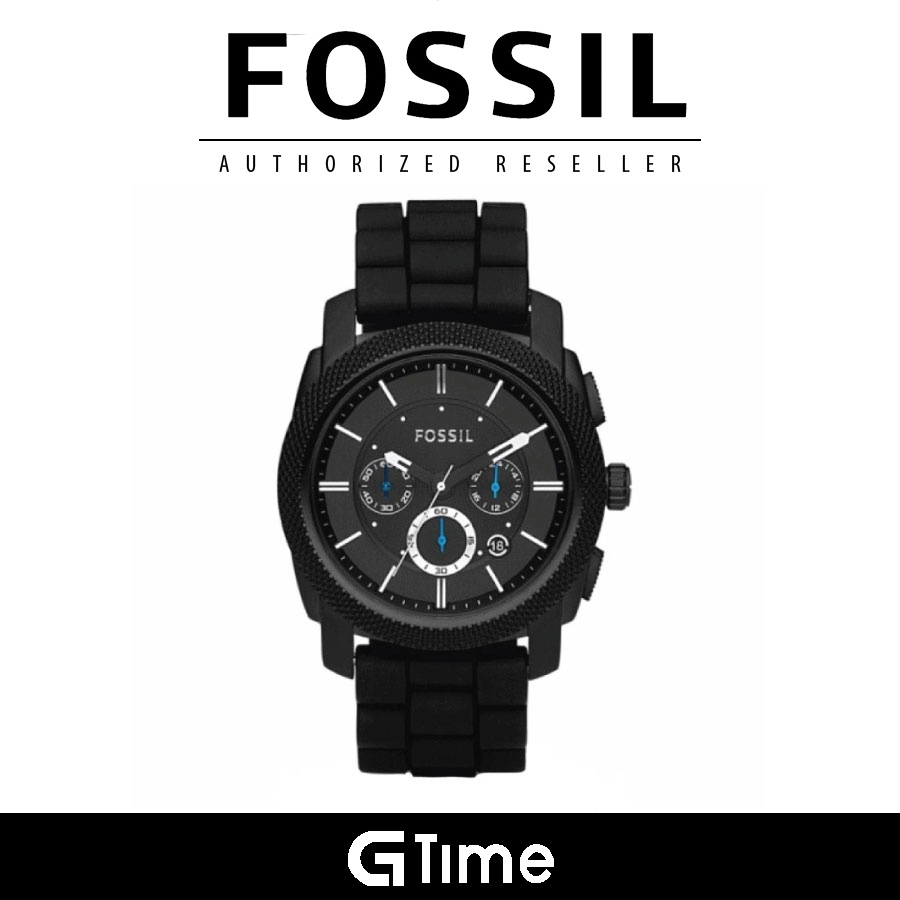 [Official Warranty] Fossil FS4487 Men's Machine Chronograph Black ...