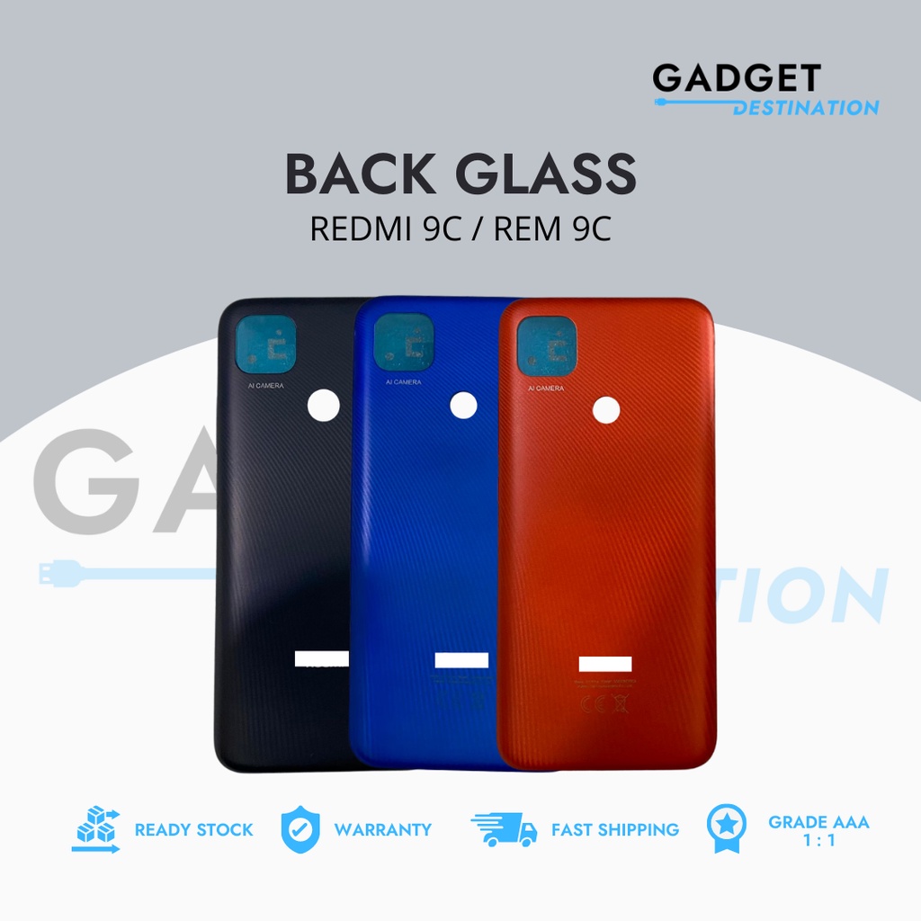 RED 9C / REM 9C BATTERY COVER, BACK GLASS HOUSING [ READY STOCK ] GD ...