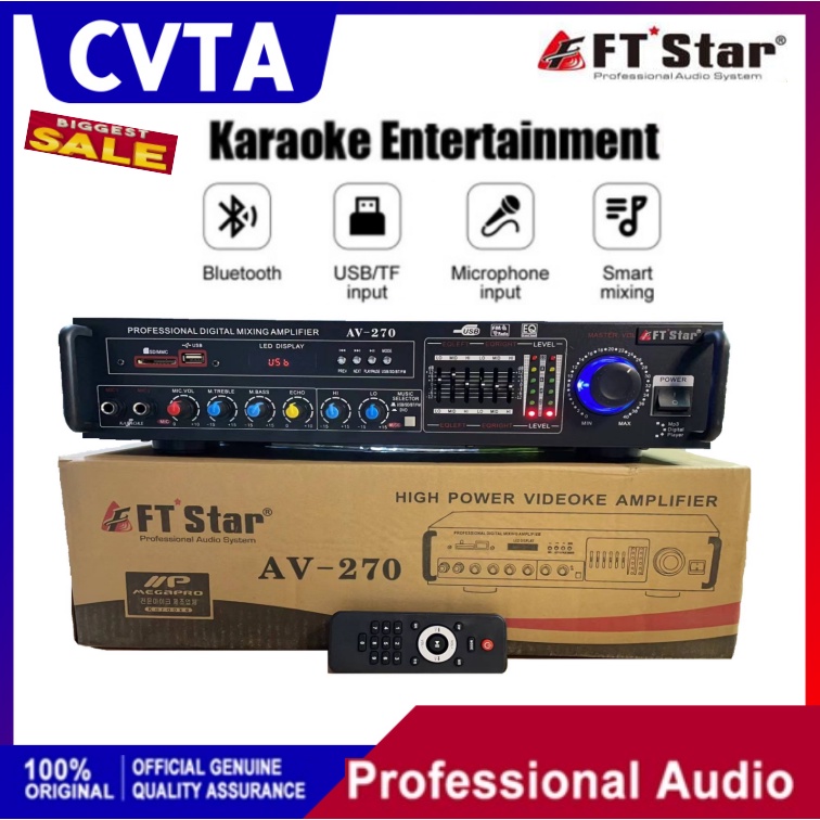 FT STAR AV-270 Amplifier With Bluetooth,USB,SD,TF and FM Microphone ...