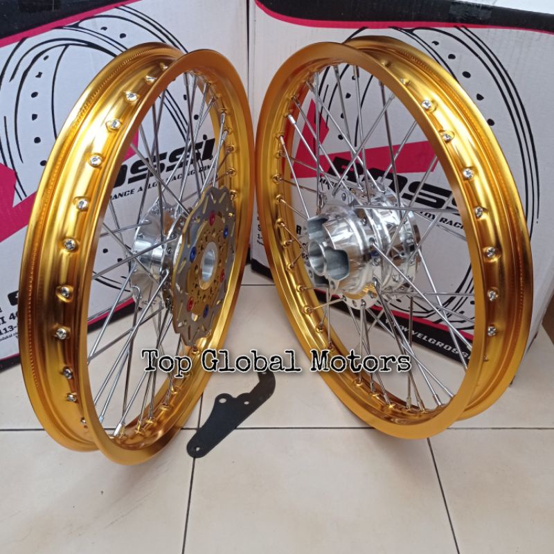 Sonic150 Rims A Pair Plus Front Disc And Bracket Full set Gold - Rossi ...