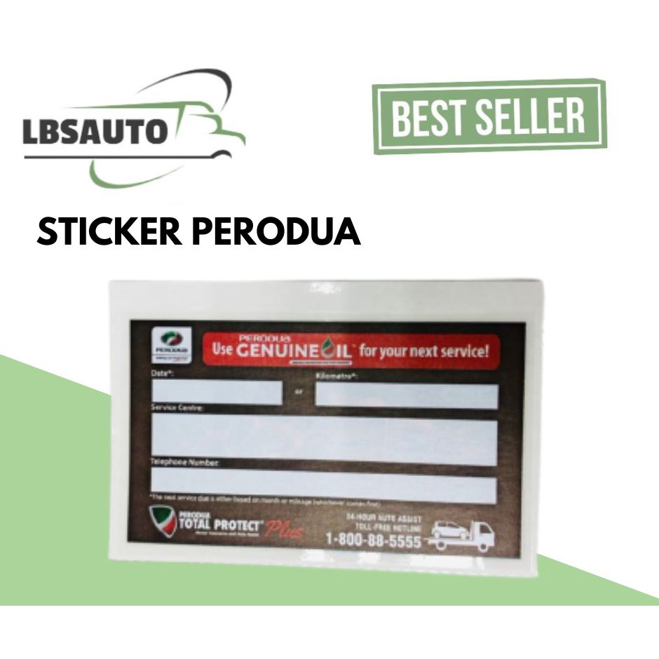 Perodua Castrol Windscreen Mileage Sticker Untuk Engine Oil Auto ...