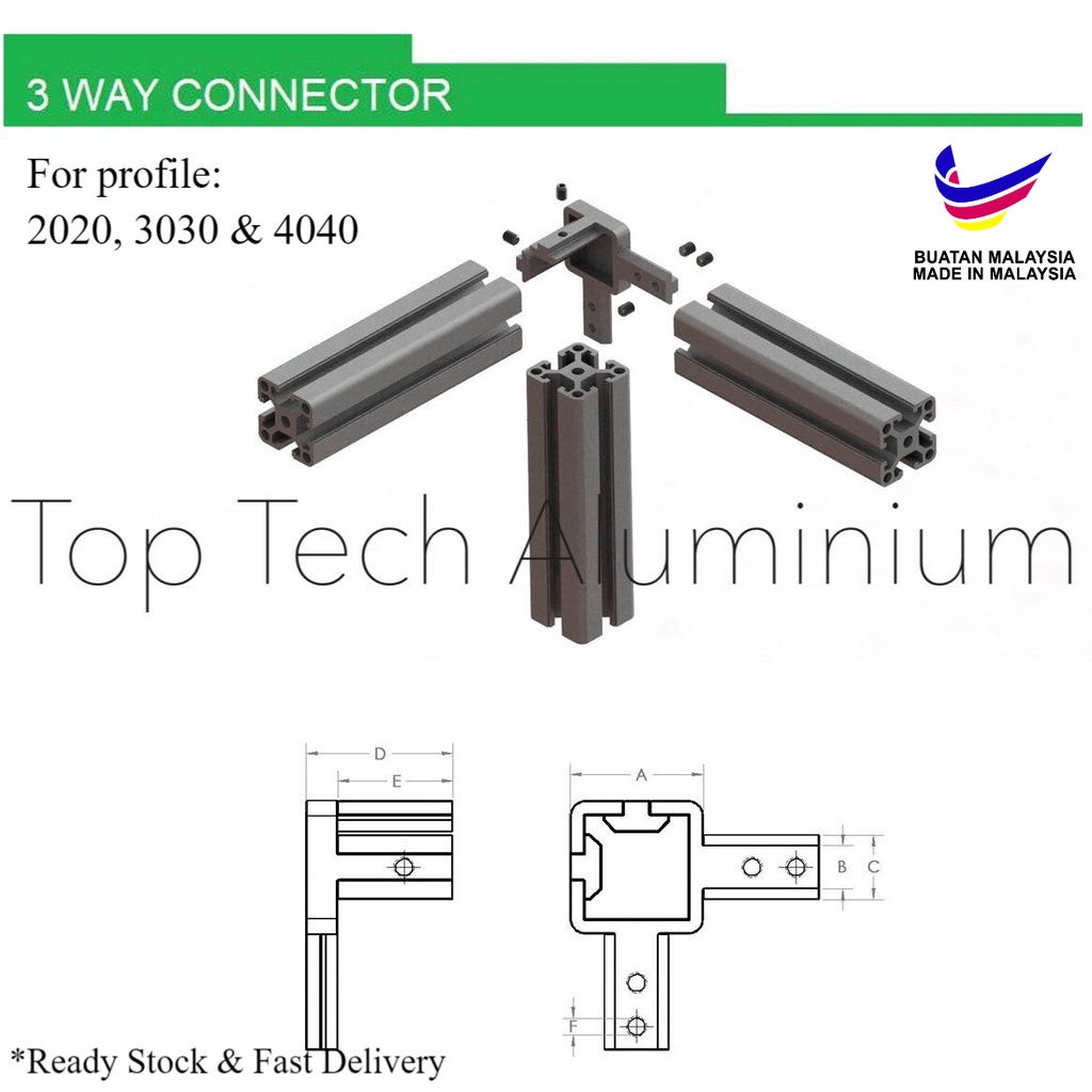 [Ready Stock/Fast Delivery]3 way connector 3 way inner interior corner ...