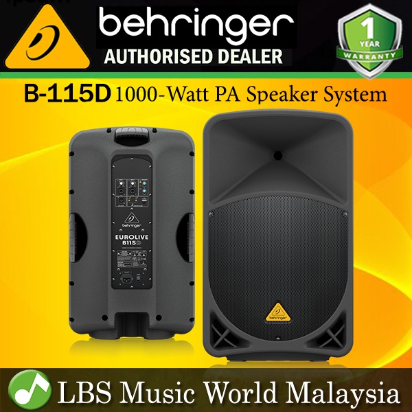 Behringer B-115D 1000W 2 Way 15" PA Speaker System with Wireless Option ...