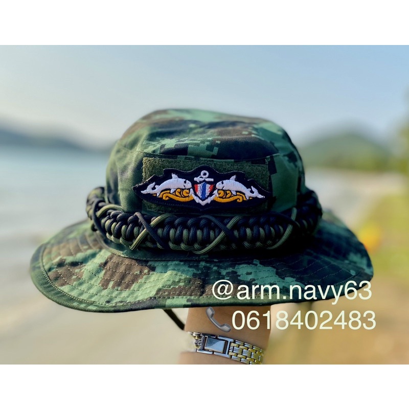 Rope-Knitted Brim Hat Cap Camouflage Royal Thai Army With Arm Attached ...