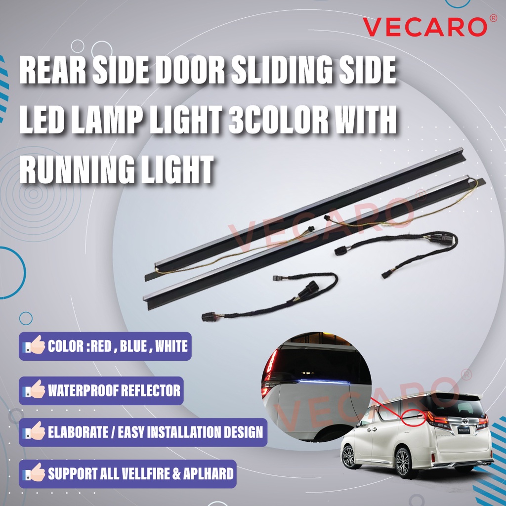 Toyota vellfire alphard agh30 rear side door sliding slide safety led ...
