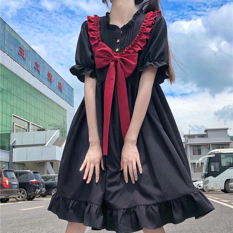 【40-100kg M-5XL] 洛丽塔lolita日系220暗黑系甜美连衣裙子女夏季宽松大码胖mm300斤 fat bigsize oversize dress | Shopee Malaysia