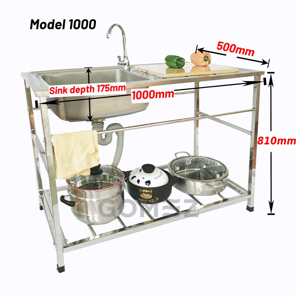 GOMEZ Rak Sinki Dapur Stainless Steel Kitchen Sink Rack / Sink Stand ...