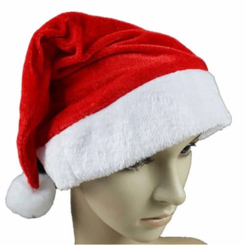 1pc Christmas Xmas Red Hat White Cap Santa Claus Party Costume Decorate ...