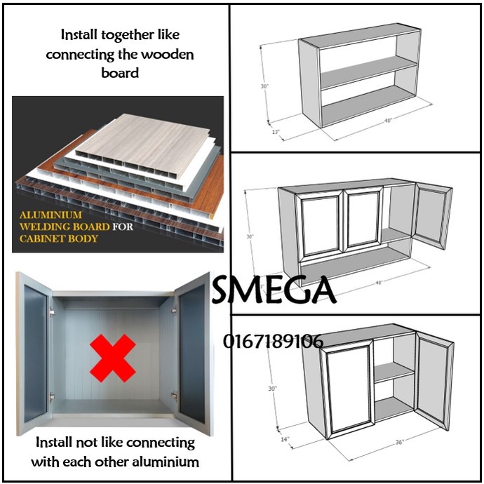 Custom Made Fully Complete Seamless Set Aluminium Hanging Cabinet Body ...