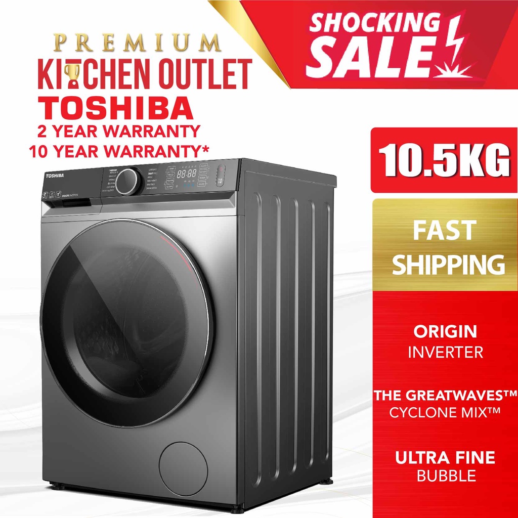 Toshiba 10.5KG Front Load Origin Inverter Washer TW-BK115GF4M(SK) | 9.5KG TW-BK105GF4M(SK) | 8 ...