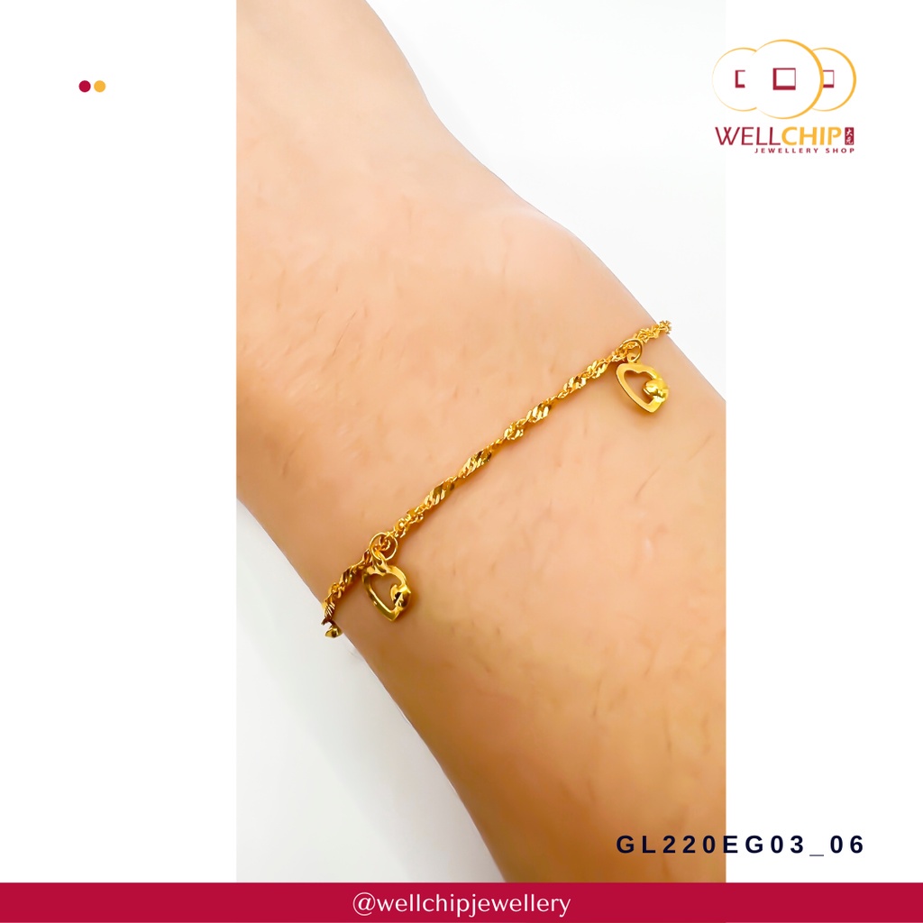 Gelang Tangan Emas 916 | 916 Gold Bracelet | Emas 916 | Kedai Emas WELL ...