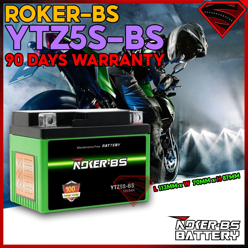 BATTERY GEL ROKER-BS YTZ5/GTZ5-BS LC135 NEW/FZ150/Y15 Y15ZR Y16 Y16ZR ...