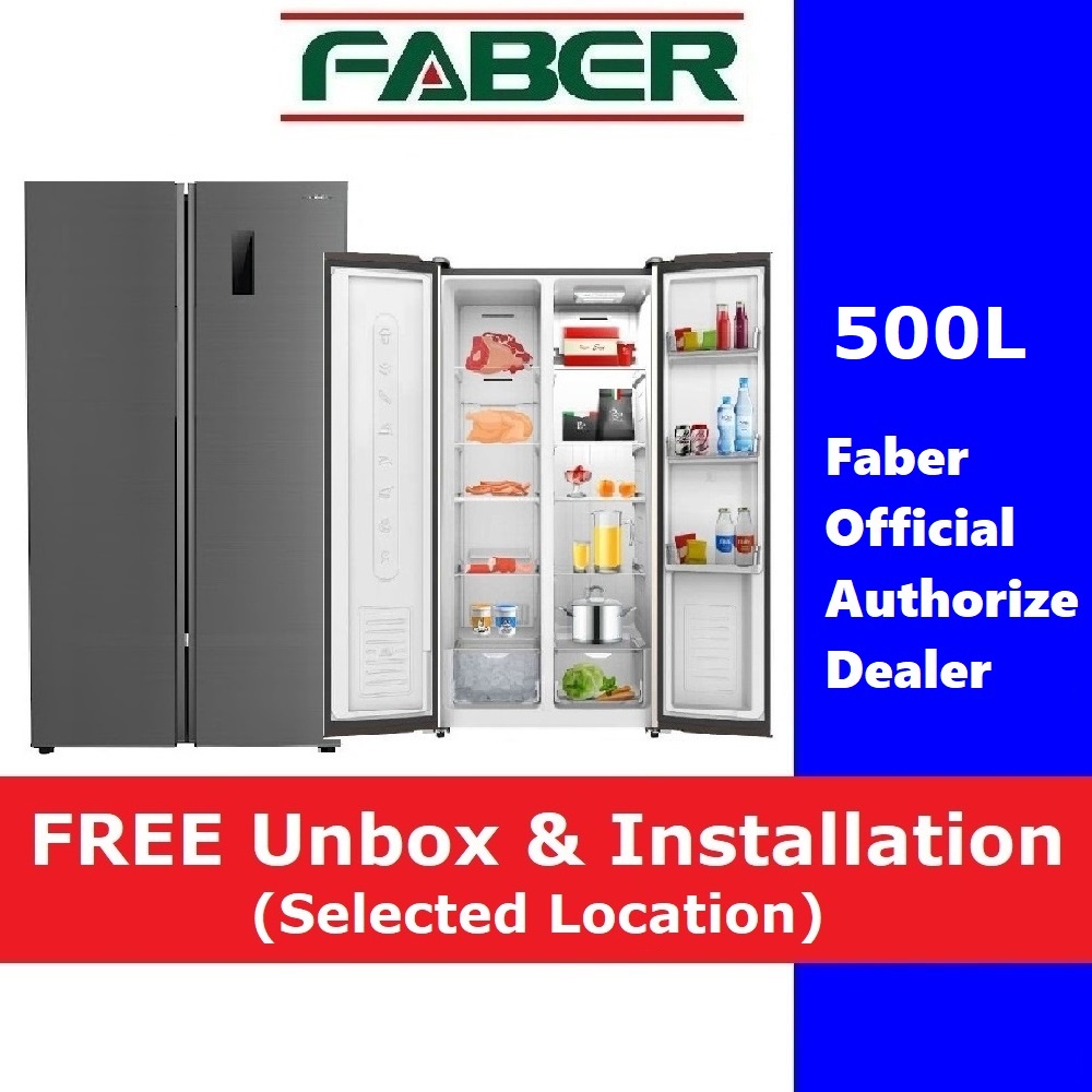 Faber Inverter Side By Side Refrigerator (500L) Peti Sejuk 冰箱 LUSSO SBS ...
